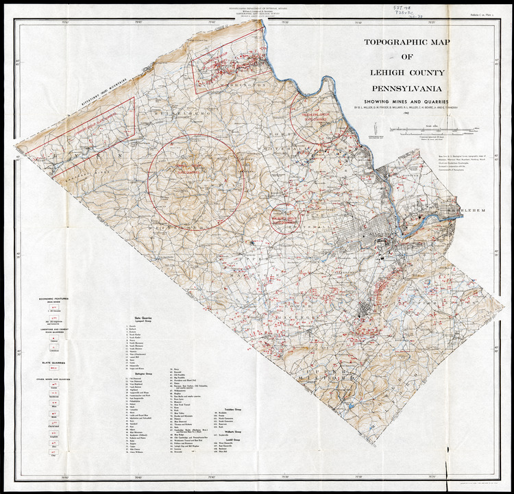 Topographic Map of Lehigh County Pennsylvania | Lehigh Preserve